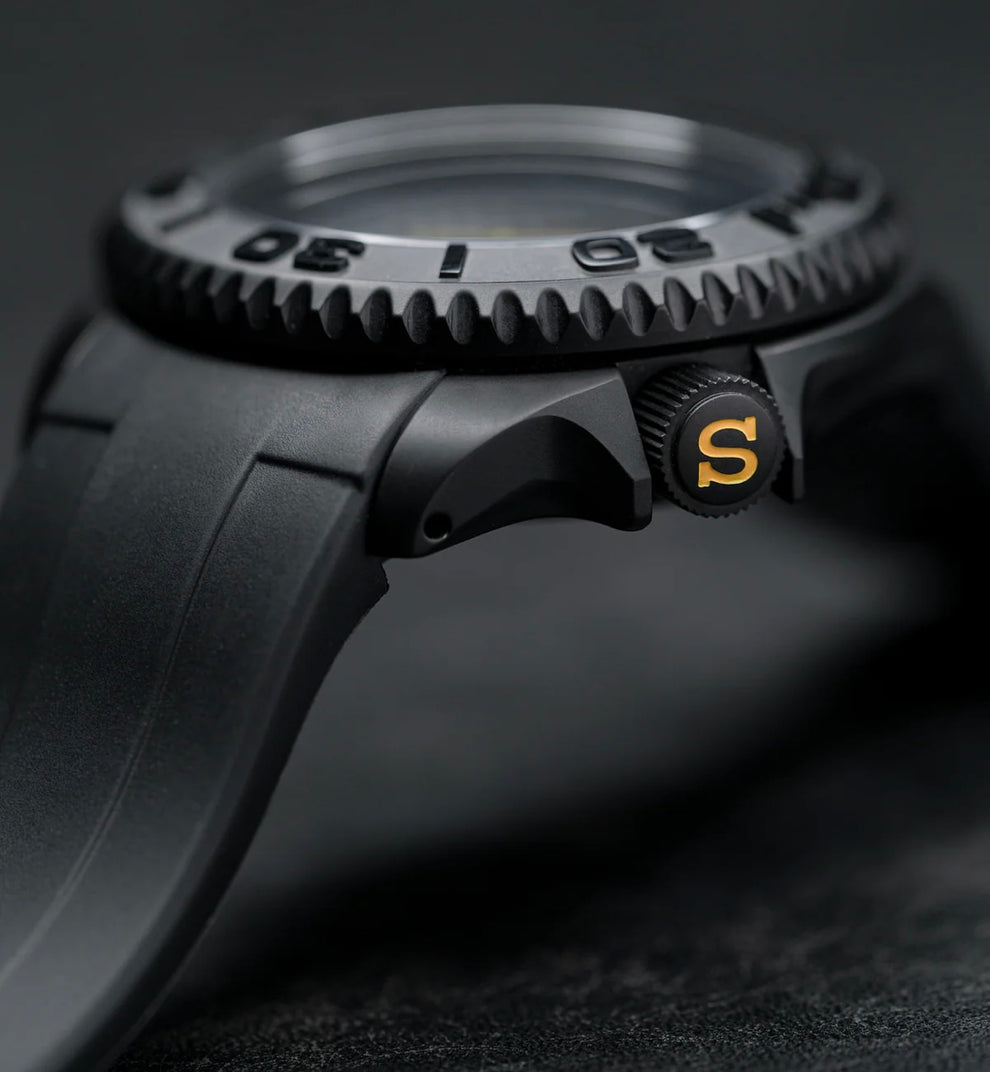 NH36 Matte Black + Yellow Second Hand + Yellow S logo + Open Back Case ...